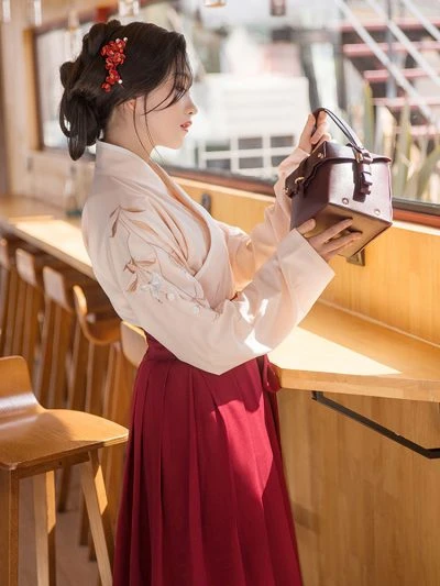 Red Rose Women's Modern Hanfu Ruqun - Newhanfu 2026