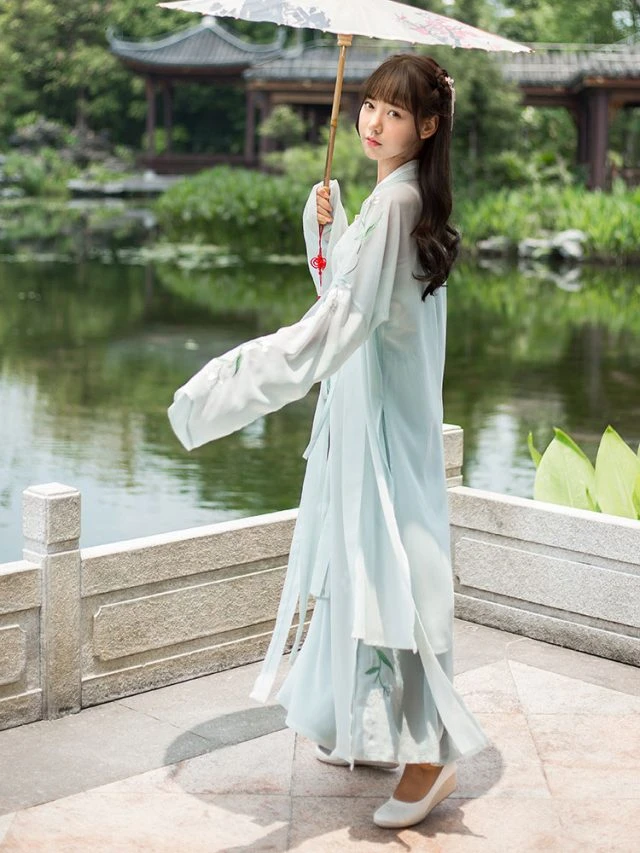 Pollia Flower Light Green Casual Hanfu Pants - Newhanfu 2025