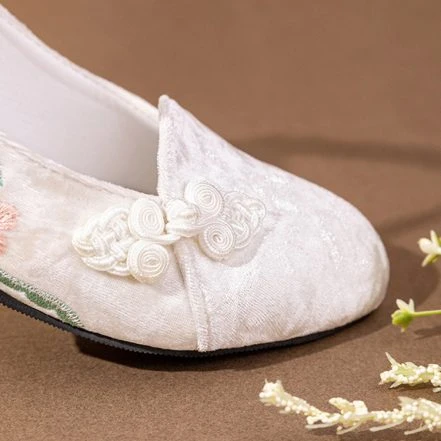 High Heeled Pointed Toe Cheongsam Shoes Vintage Chinese Style Ethnic ...