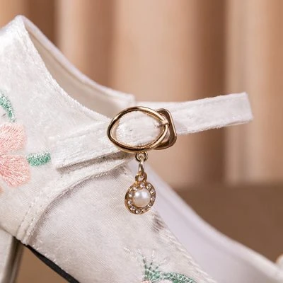 High Heeled Pointed Toe Cheongsam Shoes Vintage Chinese Style Ethnic ...