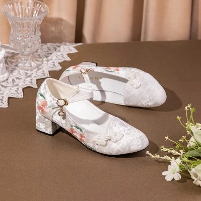 High Heeled Pointed Toe Cheongsam Shoes Vintage Chinese Style Ethnic ...