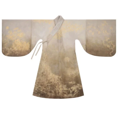 Men's Ming Dynasty Daopao Robe Printed Gradient Color Hanfu - Newhanfu
