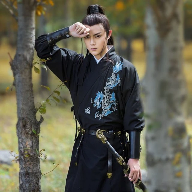Black Dragon Men's Hanfu Feiyufu Robe - Newhanfu 2025