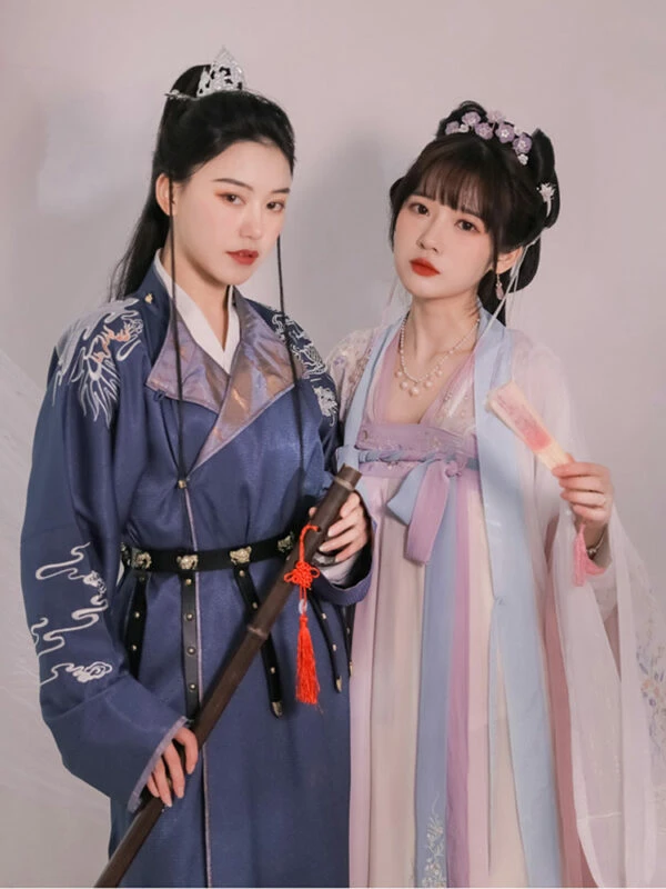 Navy Dragon Elegant Women's Hanfu Robe - Newhanfu 2026