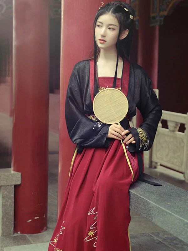 Butterfly Ruqun Black Red Hanfu Ruqun - Newhanfu 2025