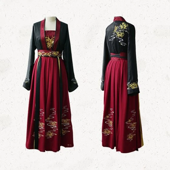 Butterfly Ruqun Black Red Hanfu Ruqun - Newhanfu 2025