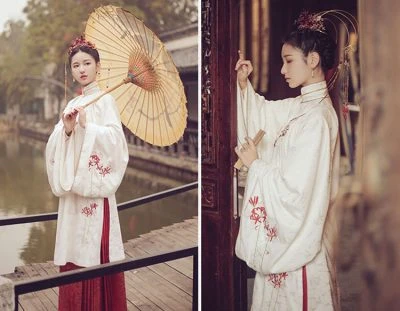 Luoli Flower White, Red Aoqun Hanfu - Newhanfu 2025