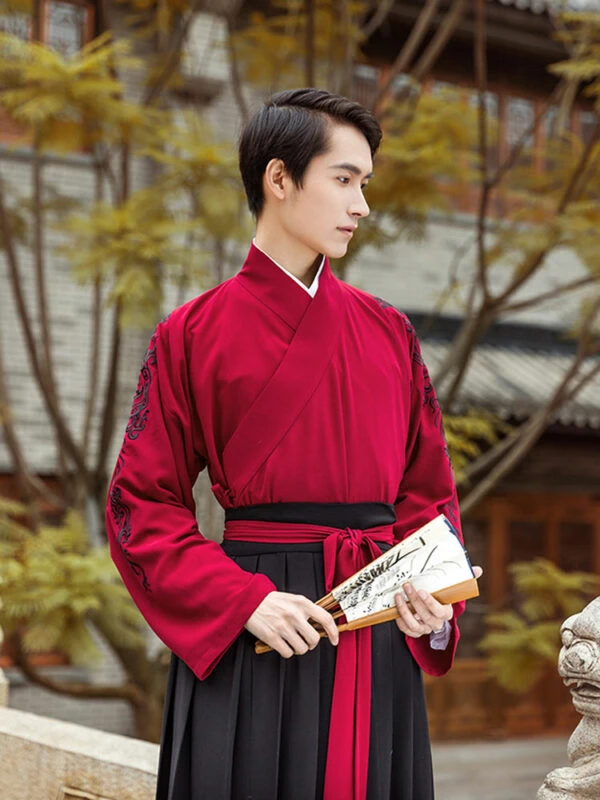 Red Cloud Male Hanfu Ruqun Dress - Newhanfu 2024