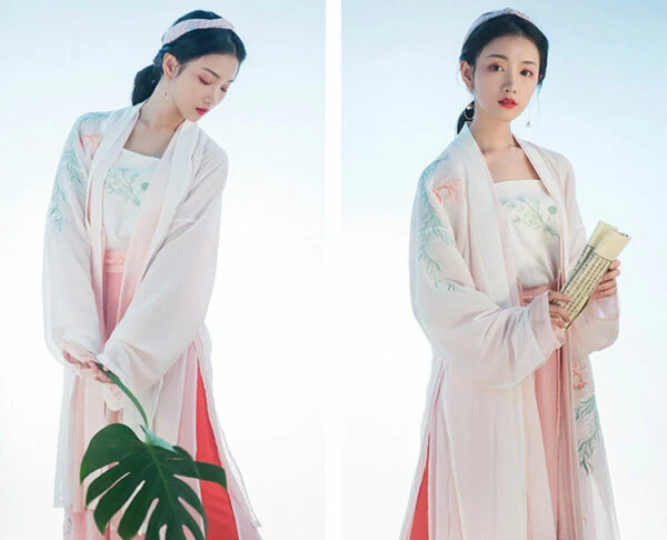 Summer Day Casual Pink White Hanfu Dress - Newhanfu 2025