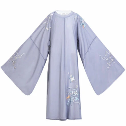 Cloud Orchid Blue Male Hanfu Yuanlingpao Robe - Newhanfu