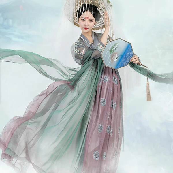 Gray Hanfu, Plain Silver Chinese Outfit - Newhanfu