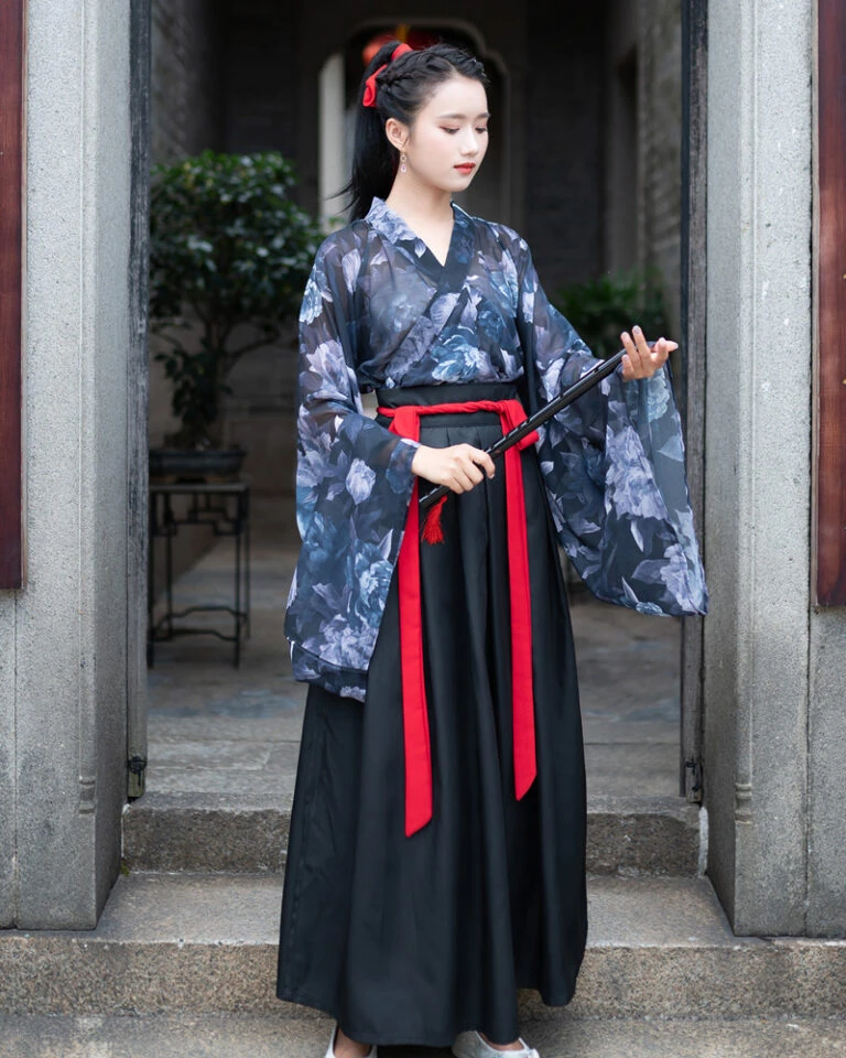 Peony Print Women‘s Ruqun Hanfu Summer Dress - Newhanfu