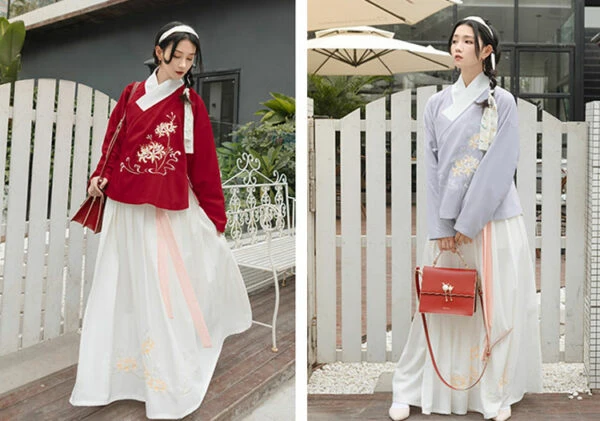 Autumn Aoqun Women's Red Hanfu Warm Coat - Newhanfu