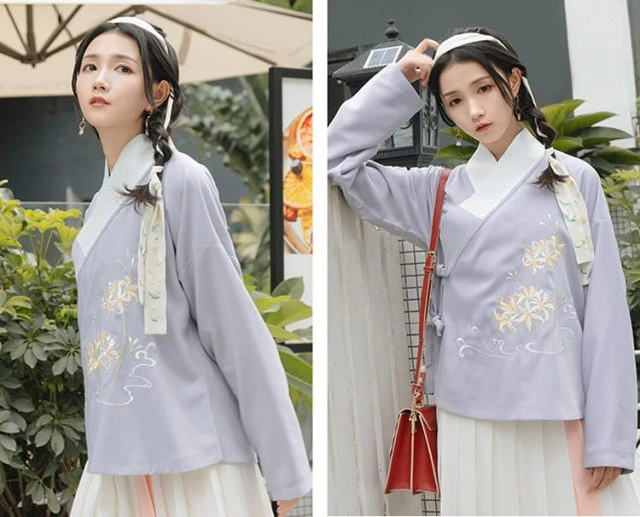 Autumn Aoqun Women's Red Hanfu Warm Coat - Newhanfu