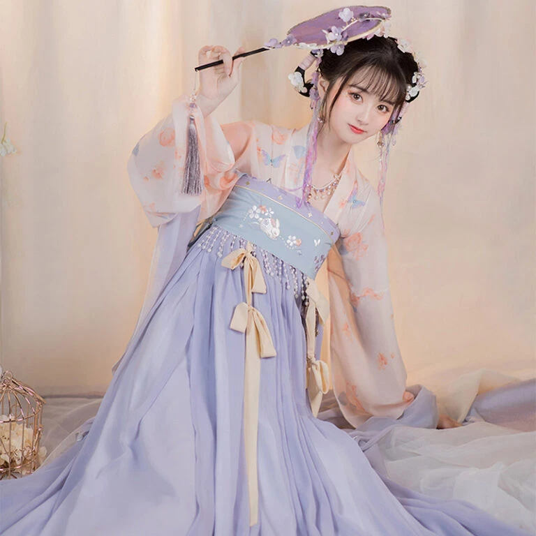 Spring Tang Dynasty Girl Heziqun Dress Cute Qixiong Hanfu - Newhanfu