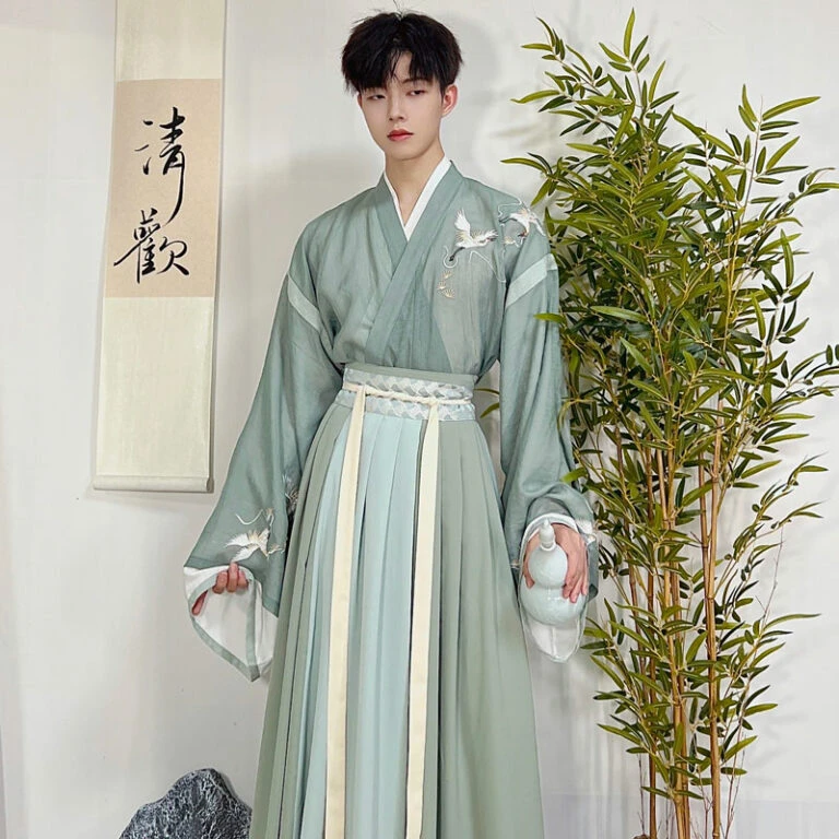 Gray Hanfu, Plain Silver Chinese Outfit - Newhanfu