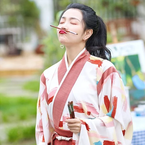 Water Color Hanfu Dress - Newhanfu