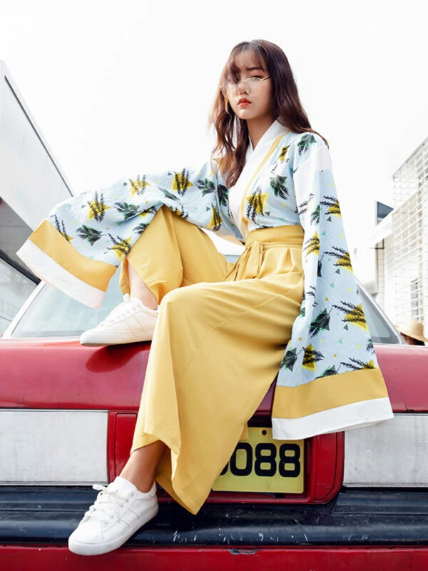 Street Fashion Young Yellow Hanfu Pants - Newhanfu 2026