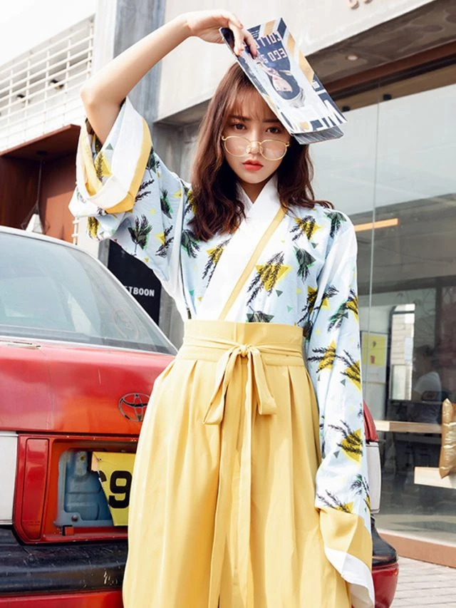 Street Fashion Young Yellow Hanfu Pants - Newhanfu 2025