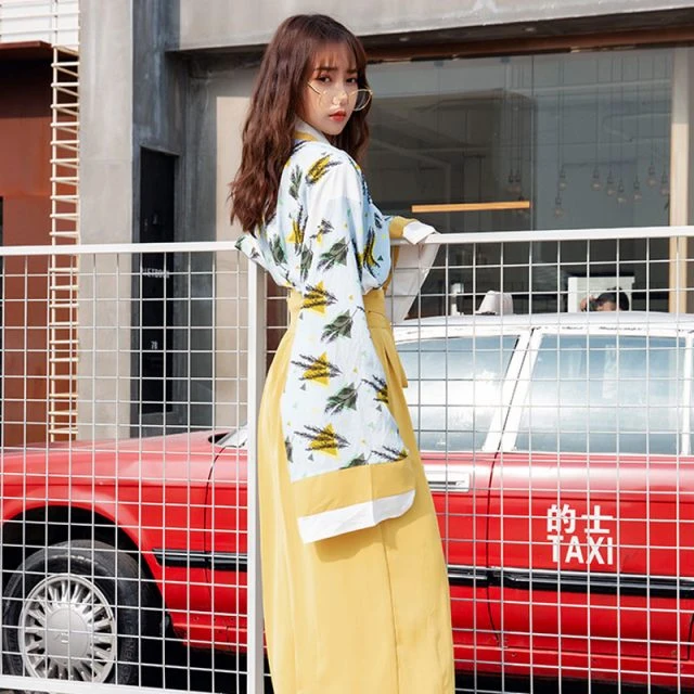 Street Fashion Young Yellow Hanfu Pants - Newhanfu 2025