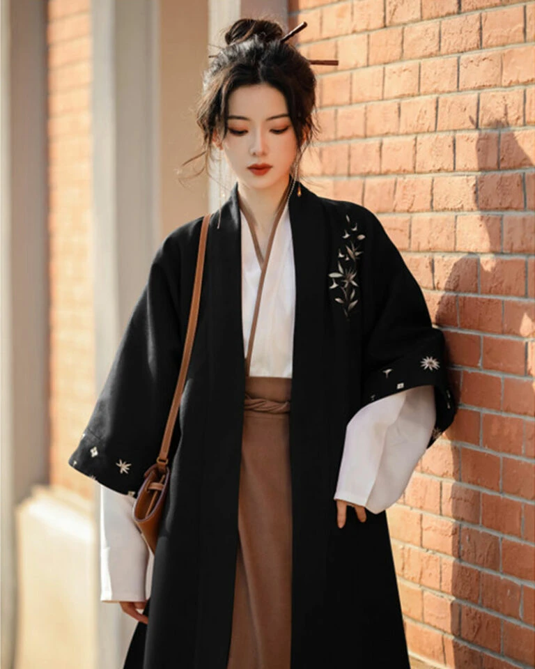 Winter Orchid Red Black Women's Hanfu Jacket - Newhanfu