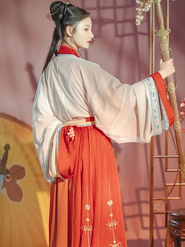 Red Mulan Classic Cosplay Hanfu Dress for Girl - Newhanfu