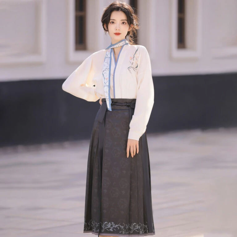 Ling Long Modern Style White Hanfu Dress - Newhanfu