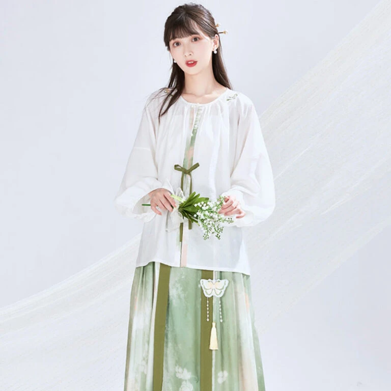 Light, Dark Green Hanfu Dress for Women and Men - Newhanfu