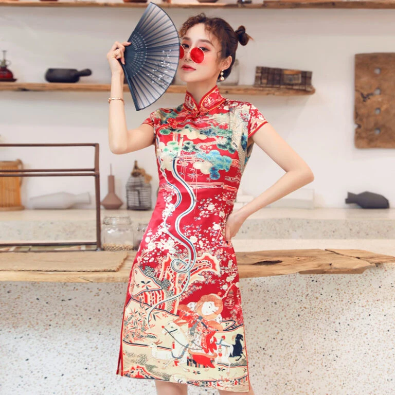 Manchu Origin Cheongsam, Chinese Form-Fitting Garment - Newhanfu