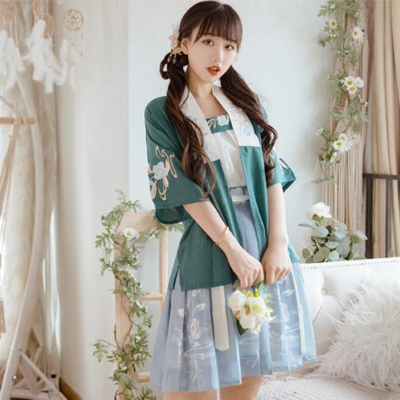 Water Flower Green Hanfu for Young Girl - Newhanfu 2023