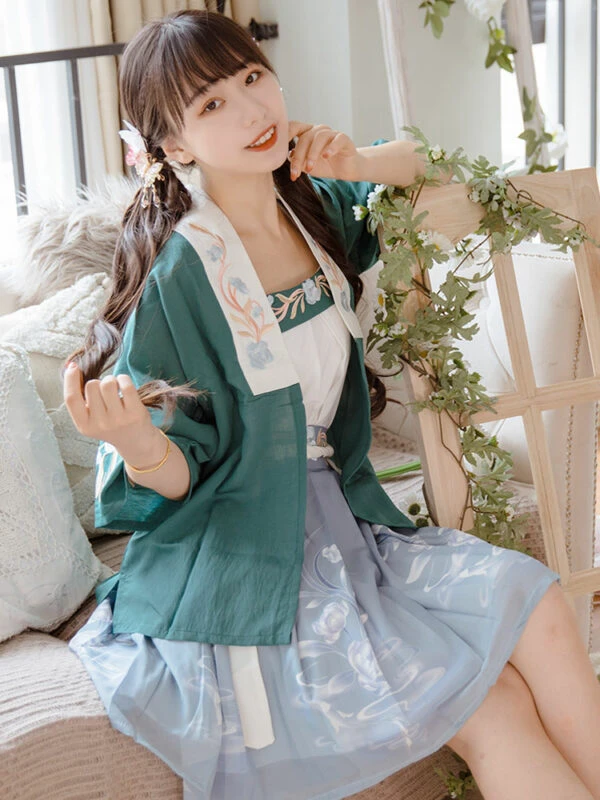 Water Flower Green Hanfu for Young Girl - Newhanfu 2023