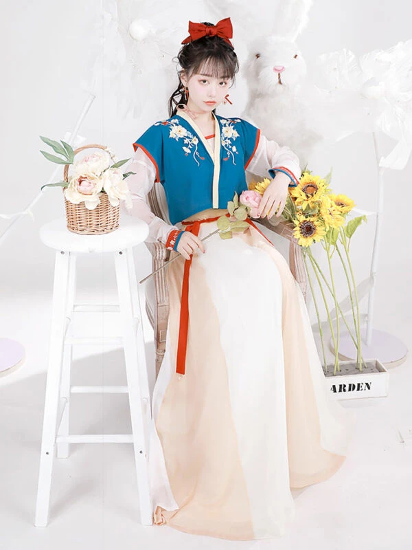 Tang Dynasty Blue Beizi Hanfu Dress - Newhanfu 2026