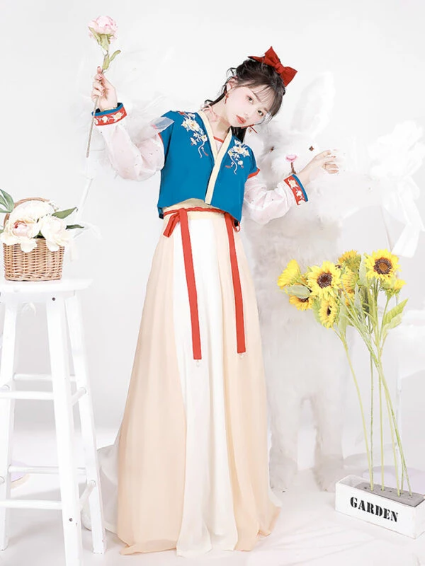 Tang Dynasty Blue Beizi Hanfu Dress - Newhanfu 2025