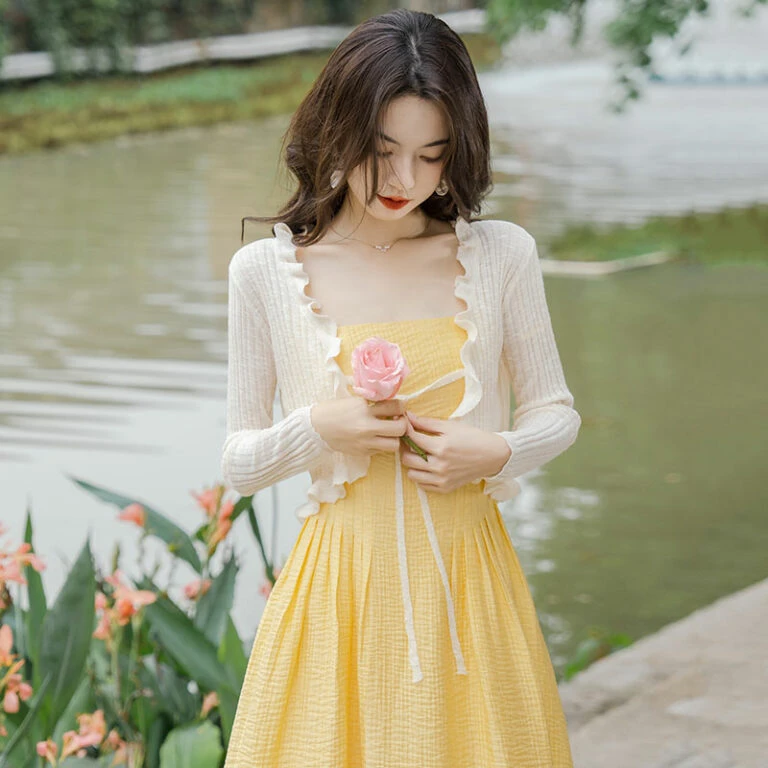 Yellow Hanfu, Royal Gold Color Chinese Dress - Newhanfu