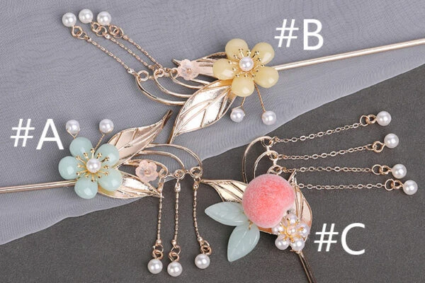 Peach Time Hanfu Hairpin Handmade Jewelry - Newhanfu 2025