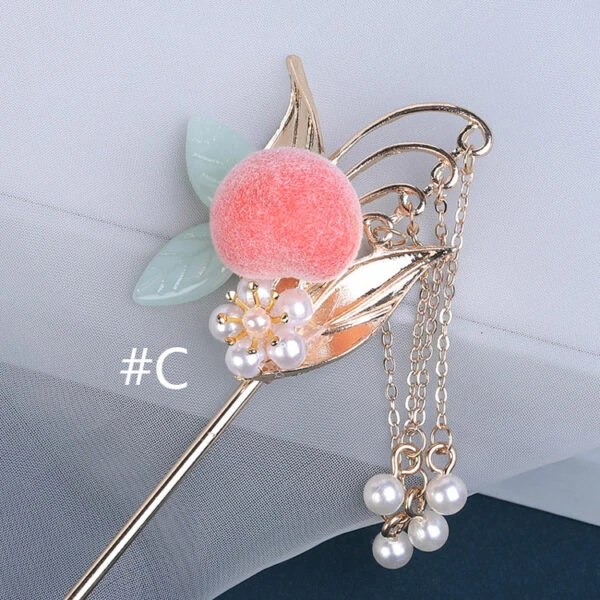Peach Time Hanfu Hairpin Handmade Jewelry - Newhanfu 2025