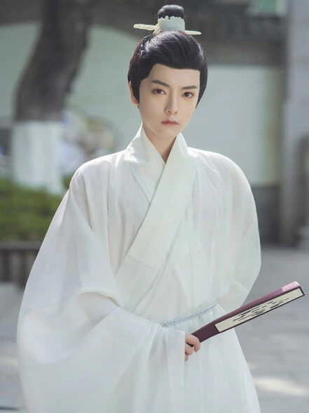 Jacquard Daopao Hanfu Blue, White Robe - Newhanfu 2025