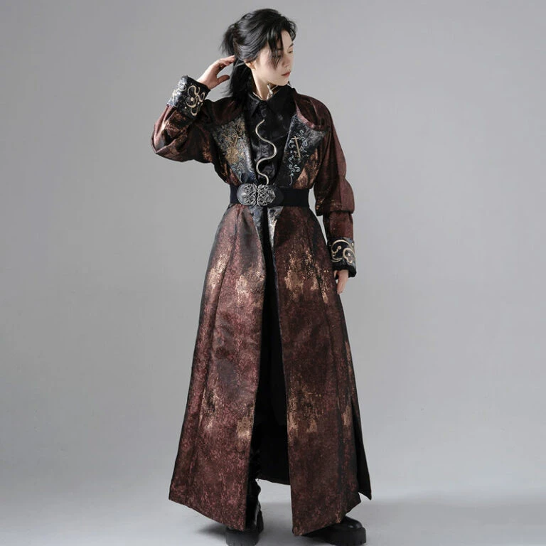 Fire Cloud Dark Yuanlingpao Hanfu Robe - Newhanfu 2025