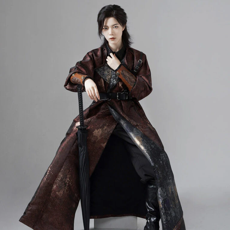 Fire Cloud Dark Yuanlingpao Hanfu Robe - Newhanfu 2025