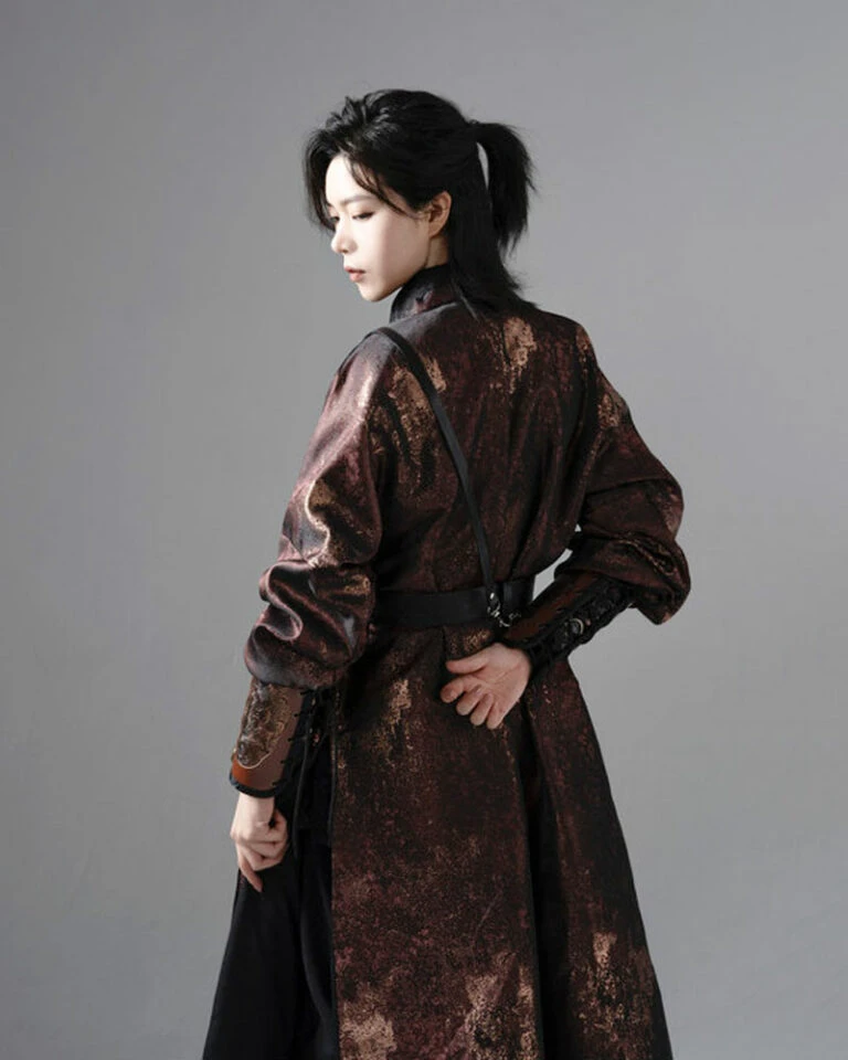 Fire Cloud Dark Yuanlingpao Hanfu Robe - Newhanfu 2025