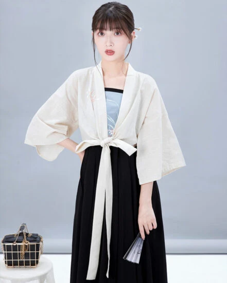 Butterfly Orchid Casual Black Hanfu for Women - Newhanfu