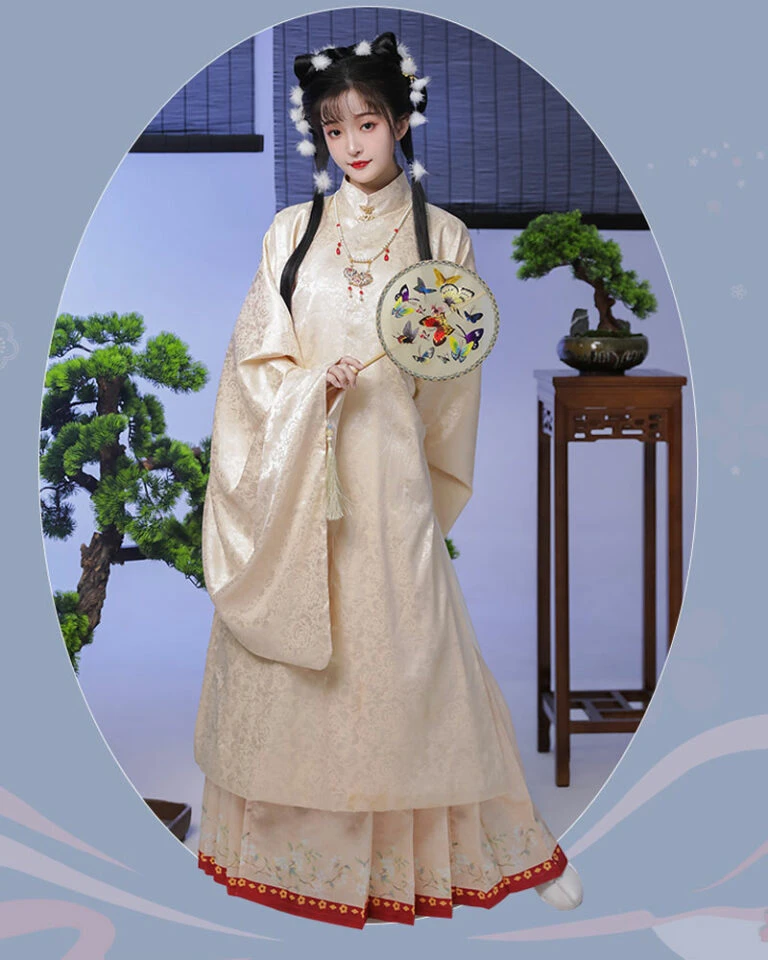 Moon Flower Green Purple Winter Hanfu Dress - Newhanfu 2025