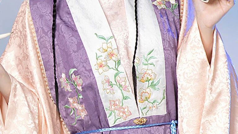 Moon Flower Green Purple Winter Hanfu Dress - Newhanfu 2025