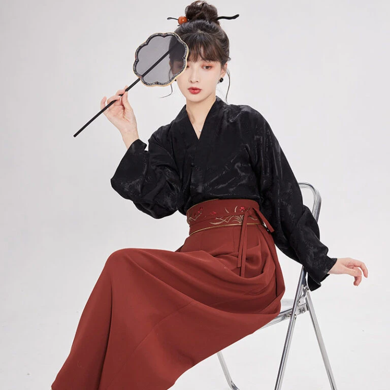 Night Rain Modern Black Hanfu and Songku Pants - Newhanfu