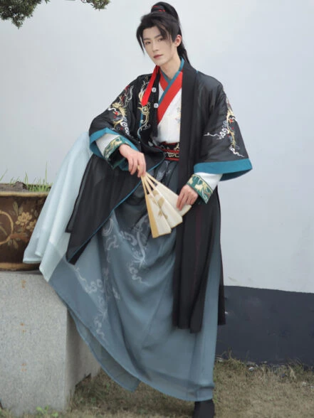 Spring Man Martial Arts Style Qiyao Hanfu Costume - Newhanfu