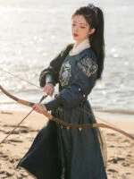 Spring Tang Dynasty Round Collar Robe for Wuxia Style - Newhanfu