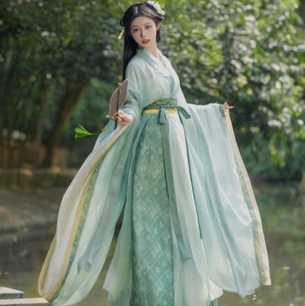 Classic Wei Jin Hanfu Dress Fairy Women Qiyao Costume - Newhanfu