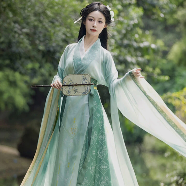 Classic Wei Jin Hanfu Dress Fairy Women Qiyao Costume - Newhanfu