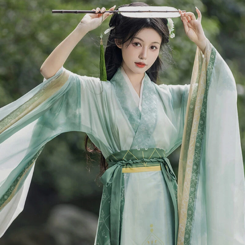 Classic Wei Jin Hanfu Dress Fairy Women Qiyao Costume - Newhanfu