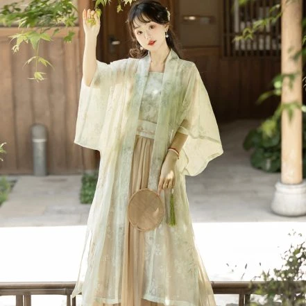 Light, Dark Green Hanfu Dress for Women and Men - Newhanfu